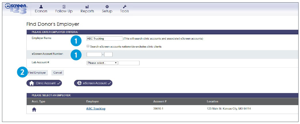 To look up one of your locally managed clinic clients or associated ...